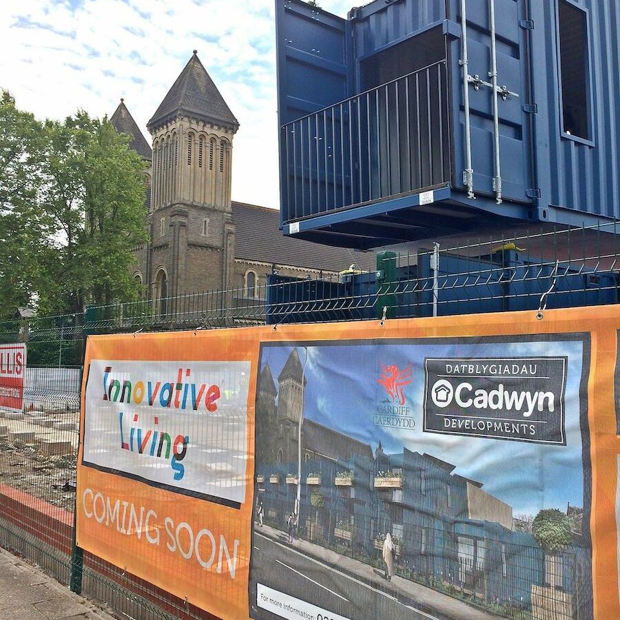 Cargo House Bute Street Containers - Cadwyn Housing Association